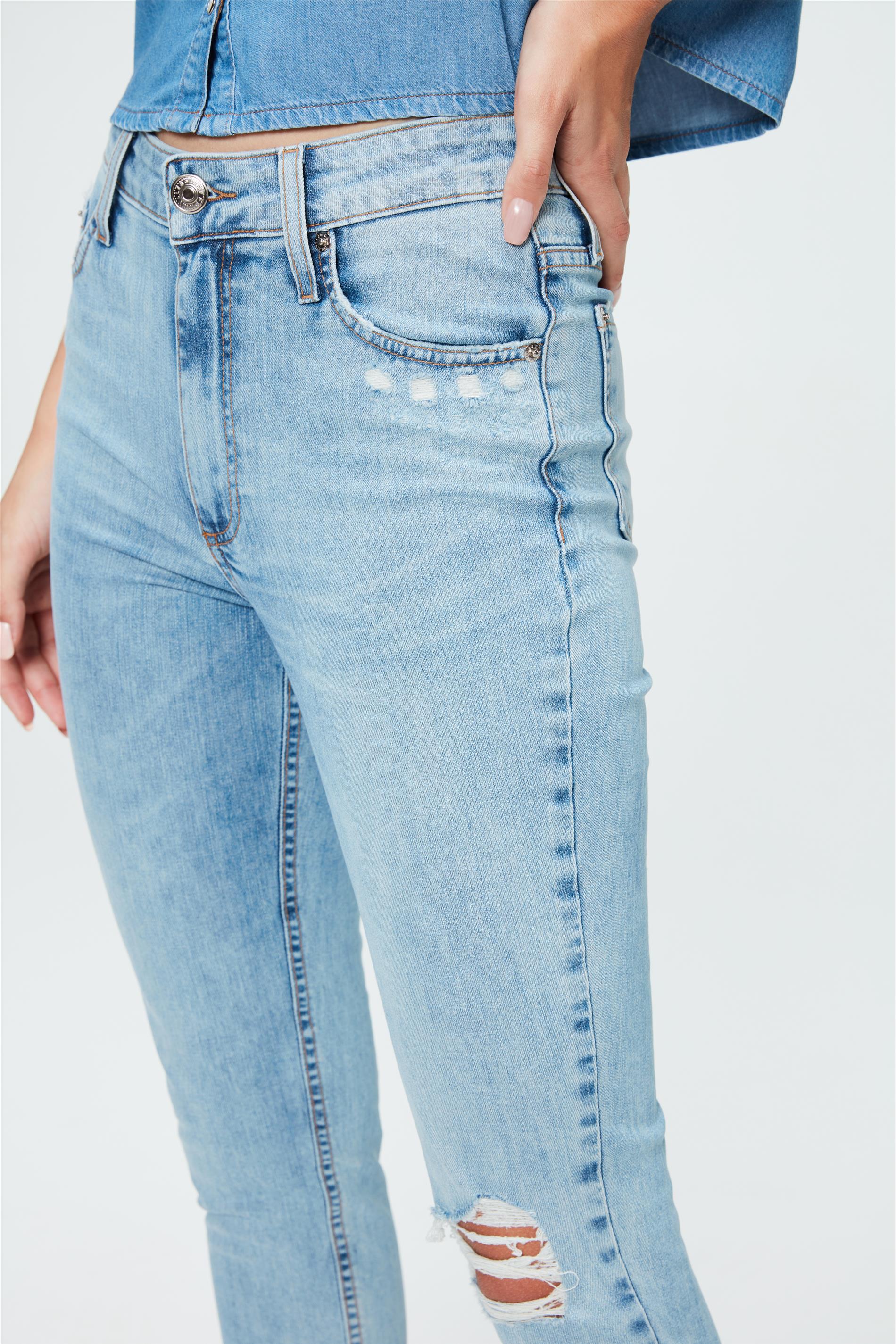 Calça Jeans Cropped Cintura Super Alta - Damyller